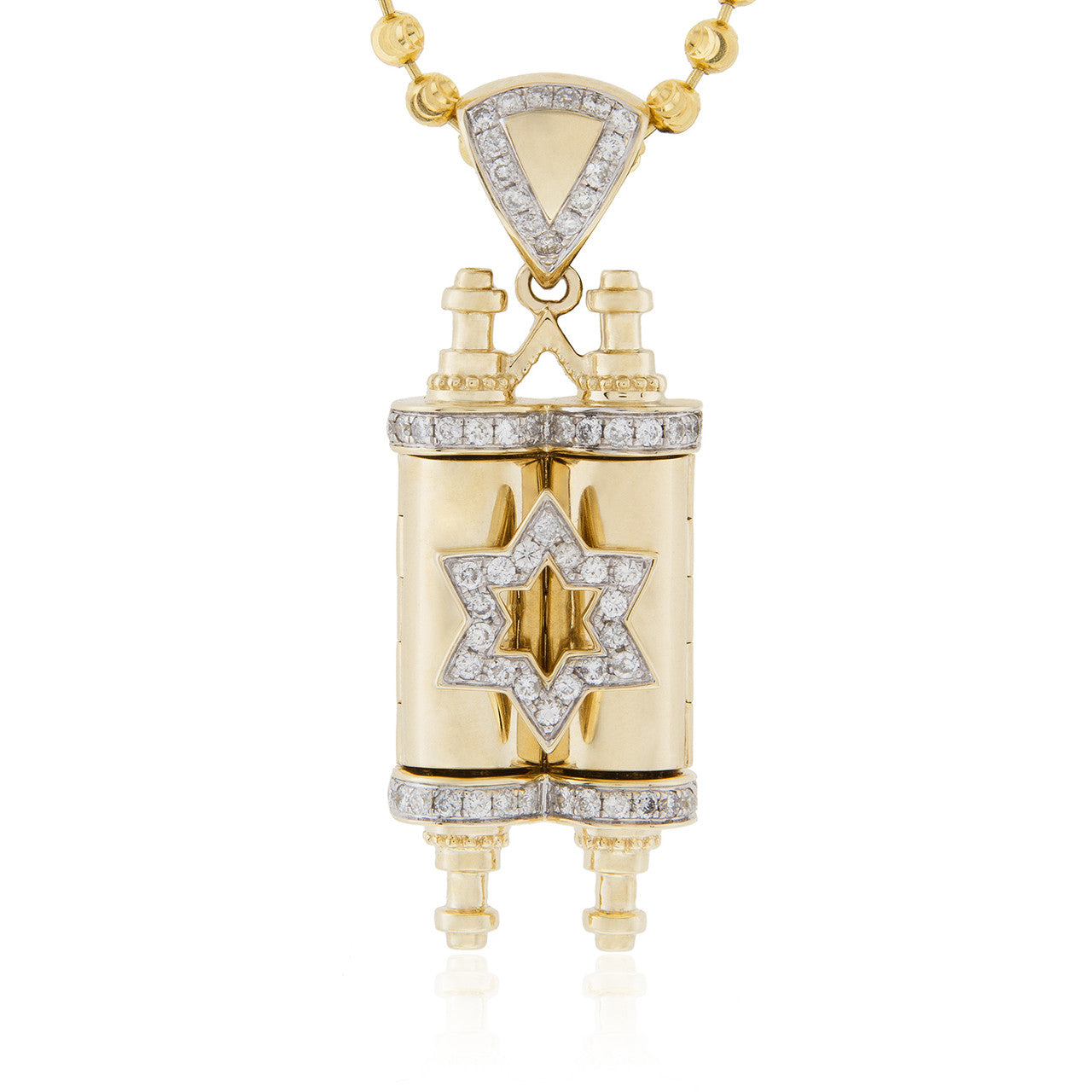 10K Yellow Gold .96ct Diamond Torah Pendant – Shyne Jewelers