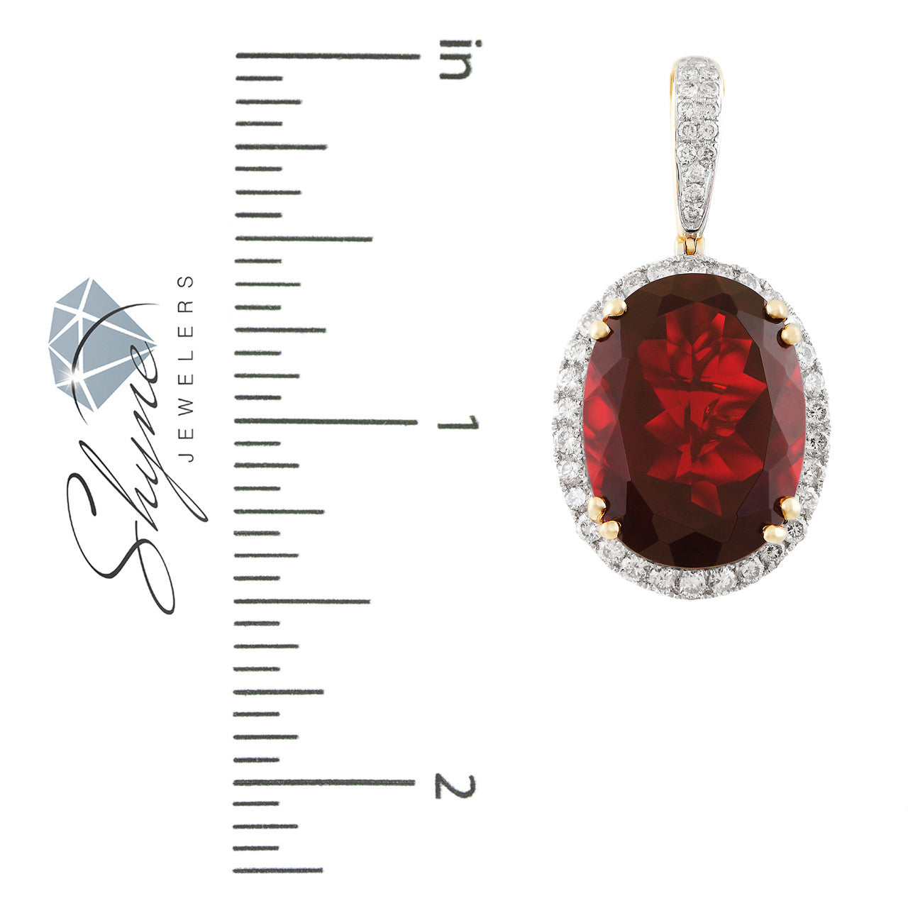 10k Yellow Gold 1.15ct Diamond Oval Ruby Pendant – Shyne Jewelers™