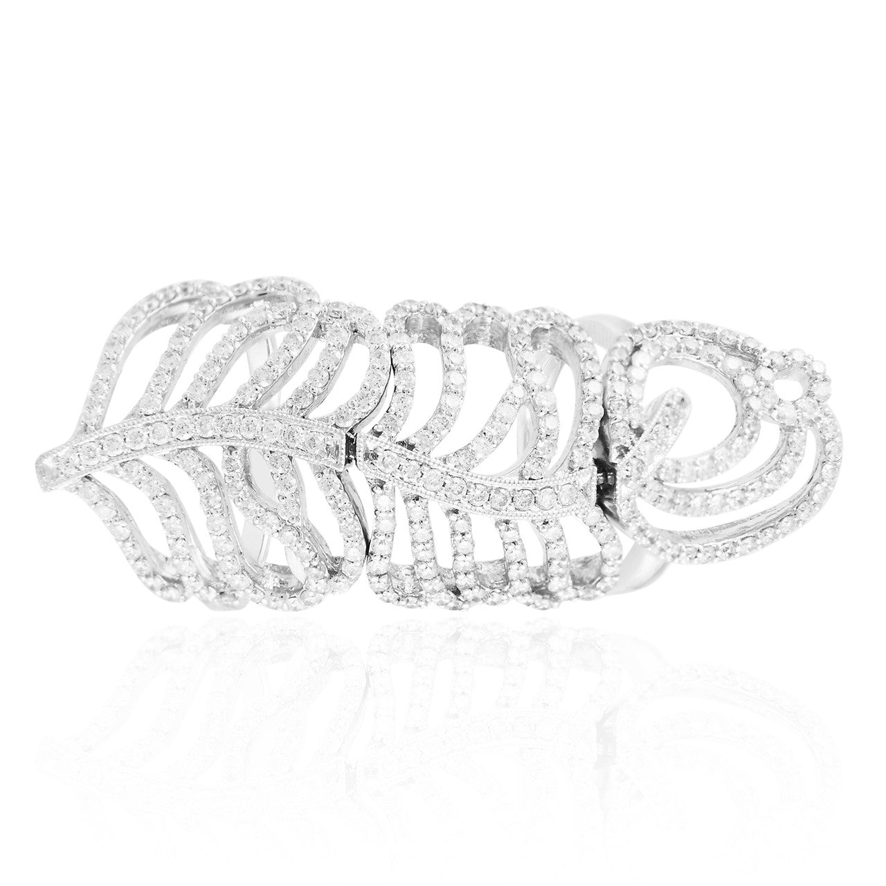 14K White Gold 3.35ct Full Finger Diamond Ring – SHYNE JEWELERS