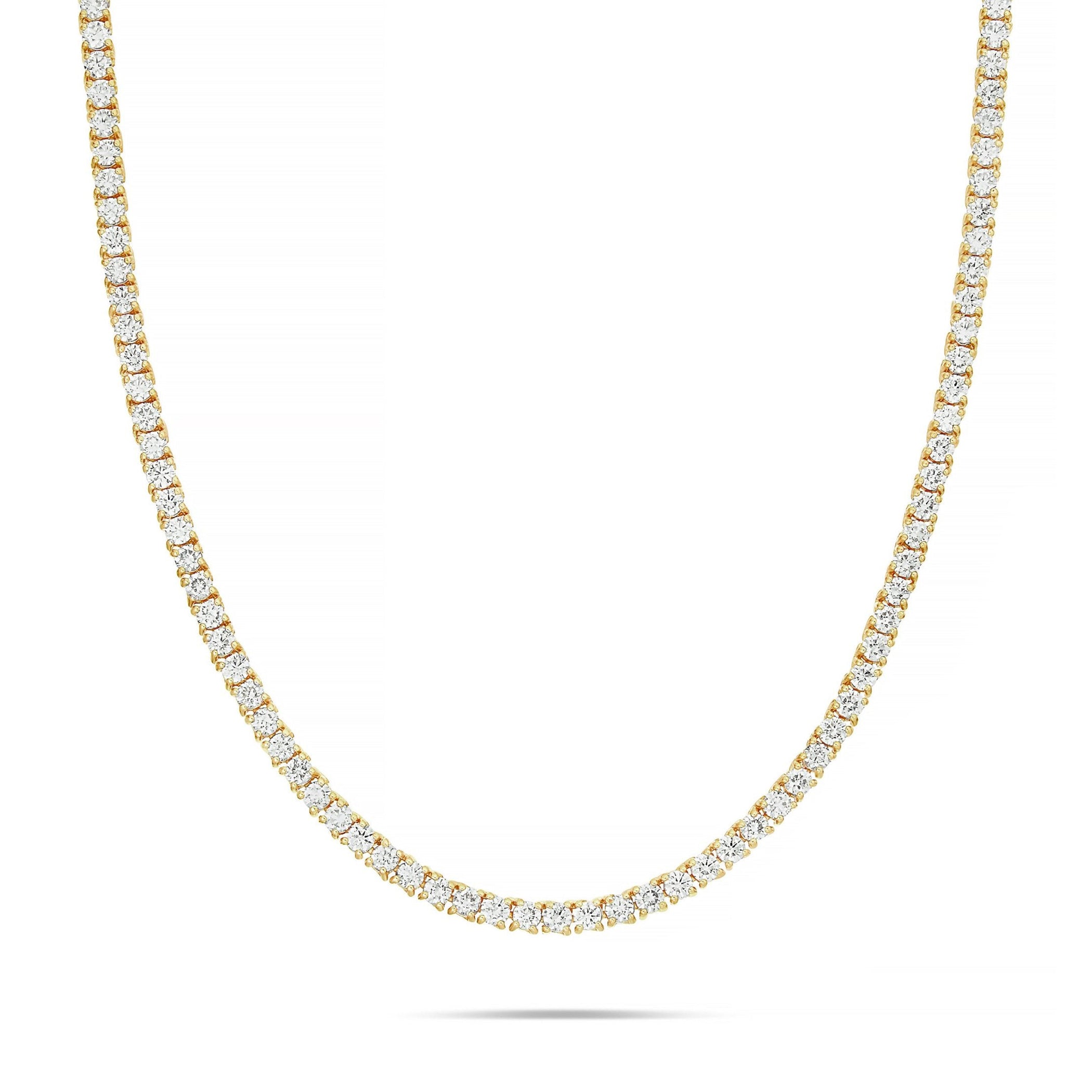 10K Gold 18.9ctw 4-Prong 3mm Diamond Tennis Chain – SHYNE JEWELERS