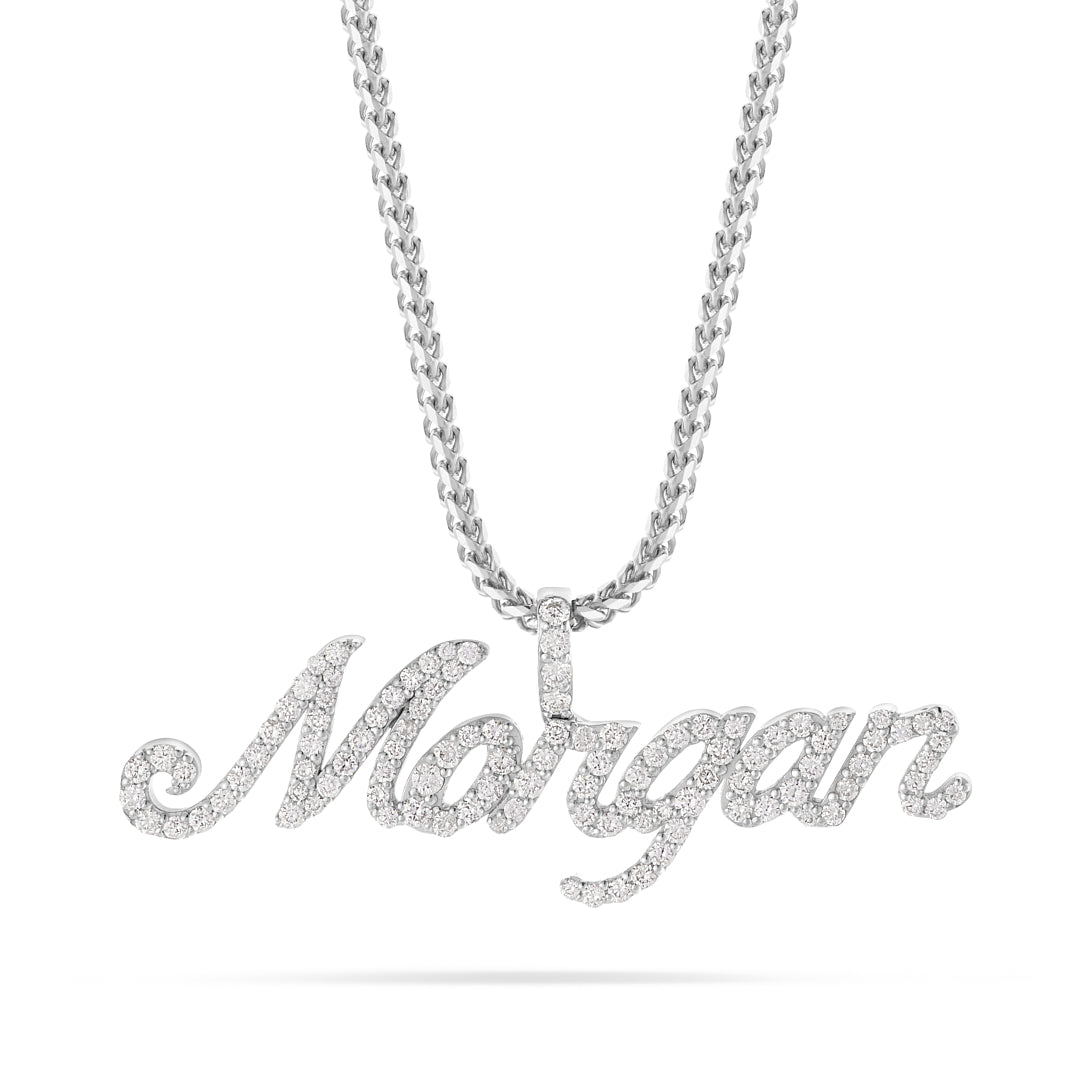 Customizable Diamond Name Pendant with bail – SHYNE JEWELERS