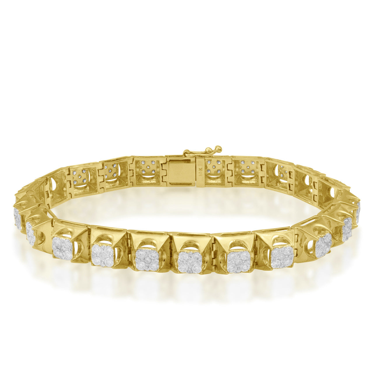 14k Yellow Gold Diamond Bracket Bracelet – SHYNE JEWELERS