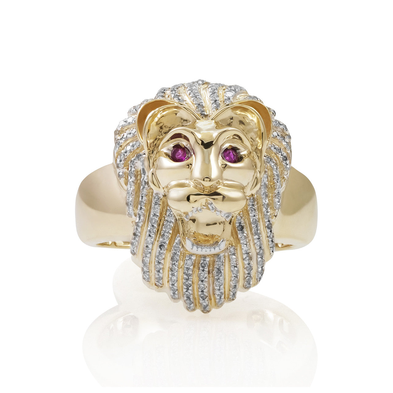 10K Yellow Gold .50ct Diamond Lion Ring – SHYNE JEWELERS