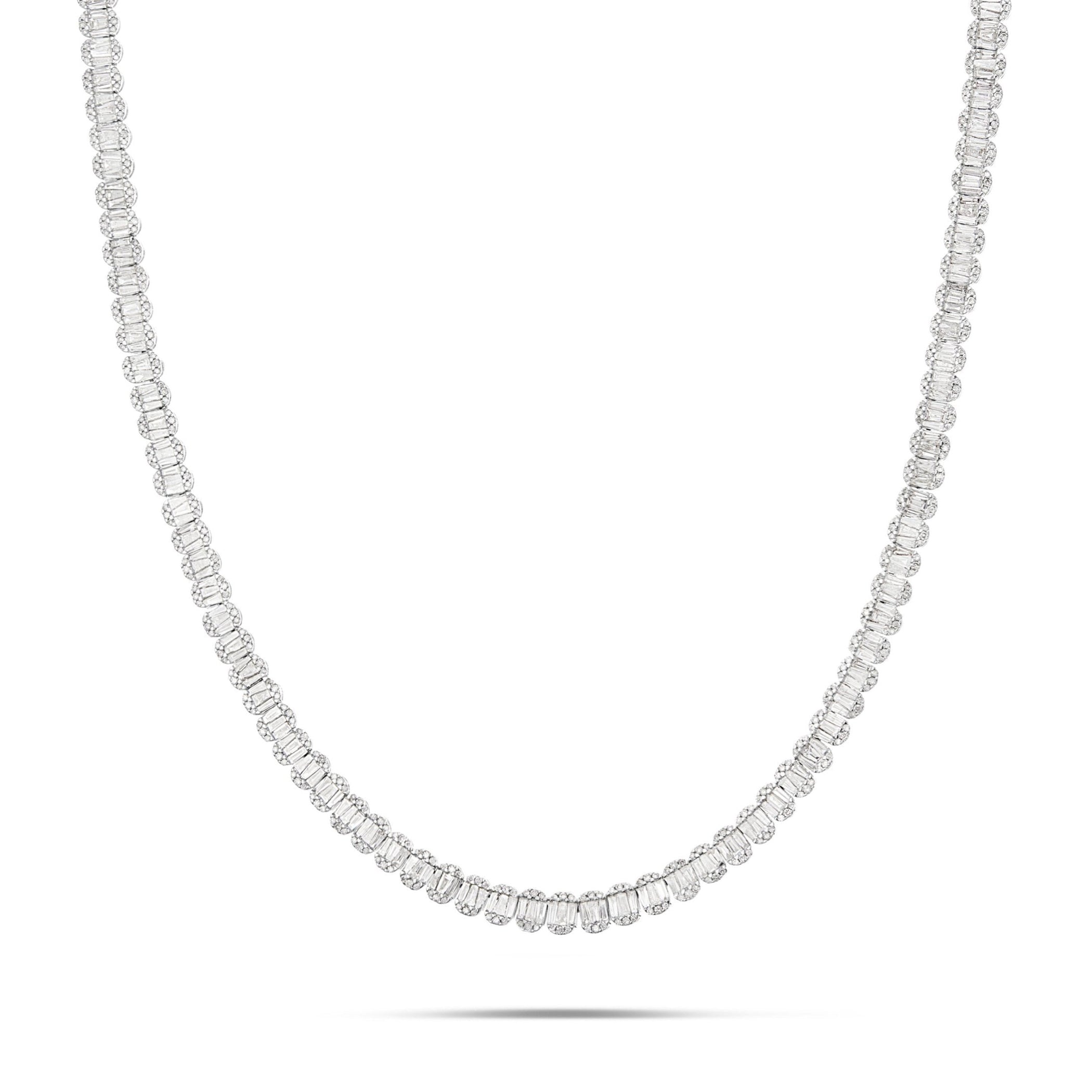 14K White Gold 21.5ctw Baguette Diamond Chain – SHYNE JEWELERS