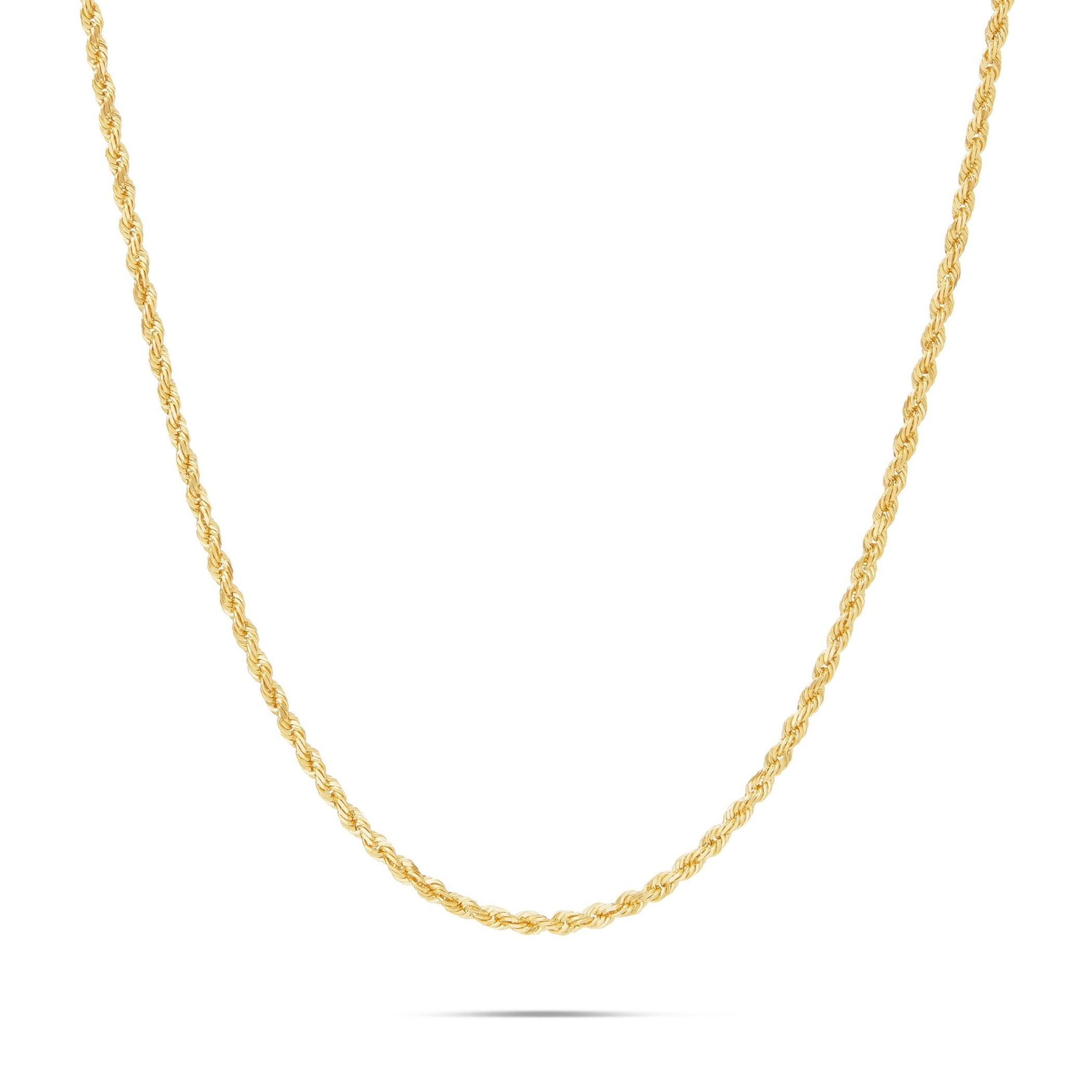 14K Solid Gold Rope Chain, 2mm – SHYNE JEWELERS