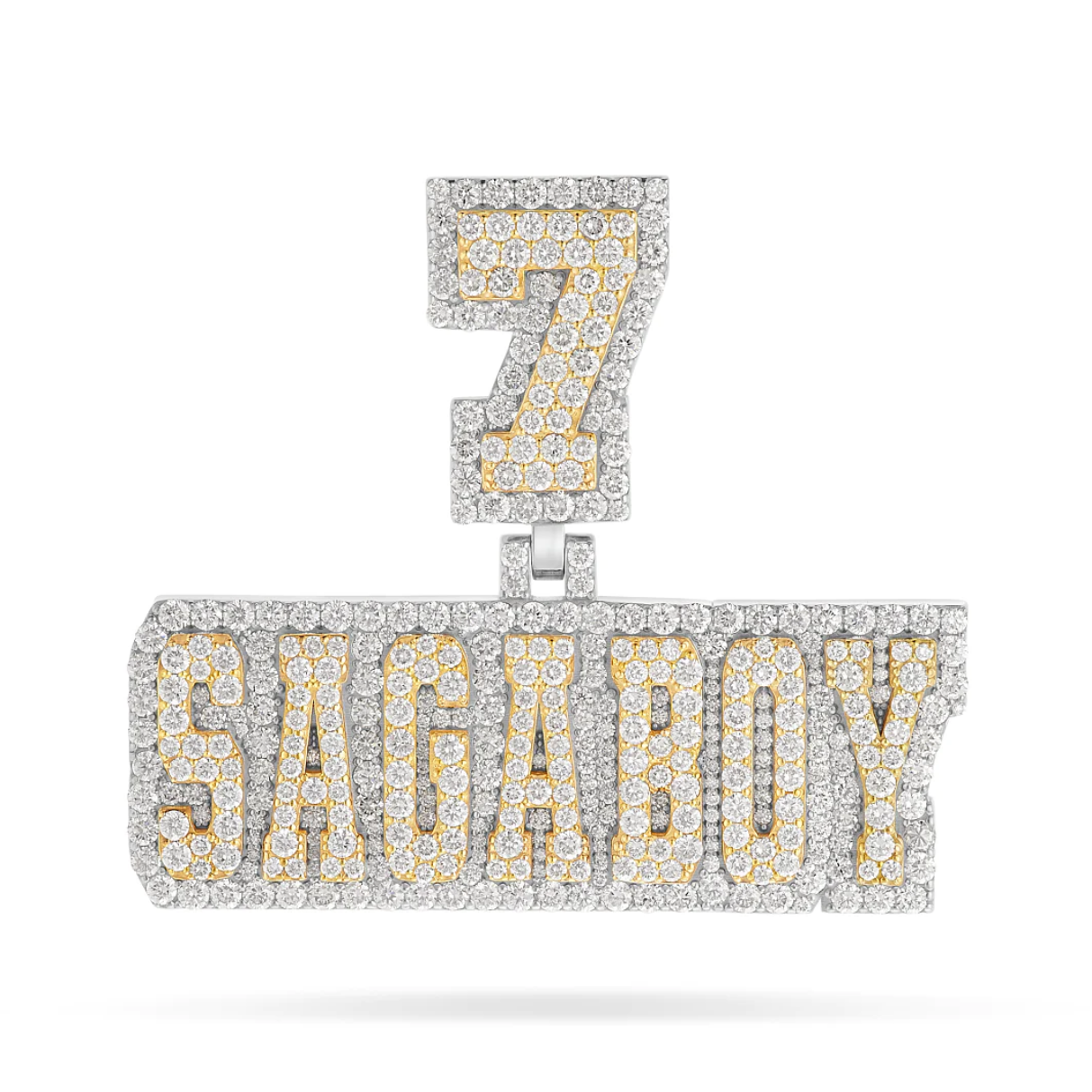 Bilevel Uppercase Diamond Name Pendant with Custom Bail – SHYNE JEWELERS