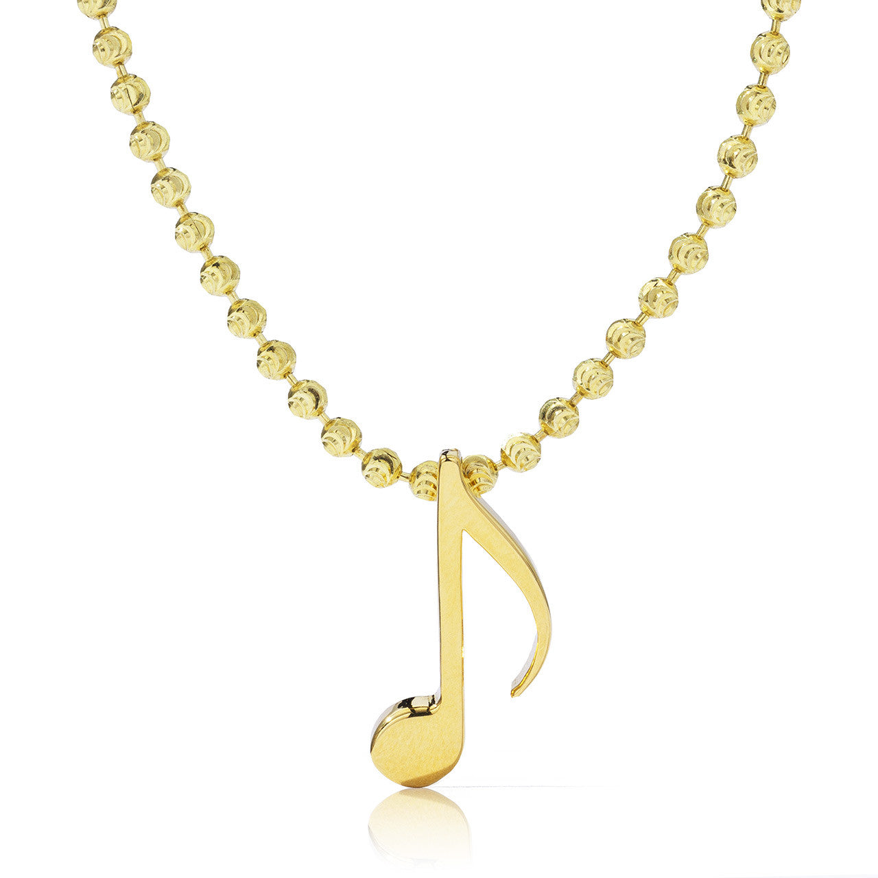 14k Yellow Gold Eighth Note Music Pendant – SHYNE JEWELERS