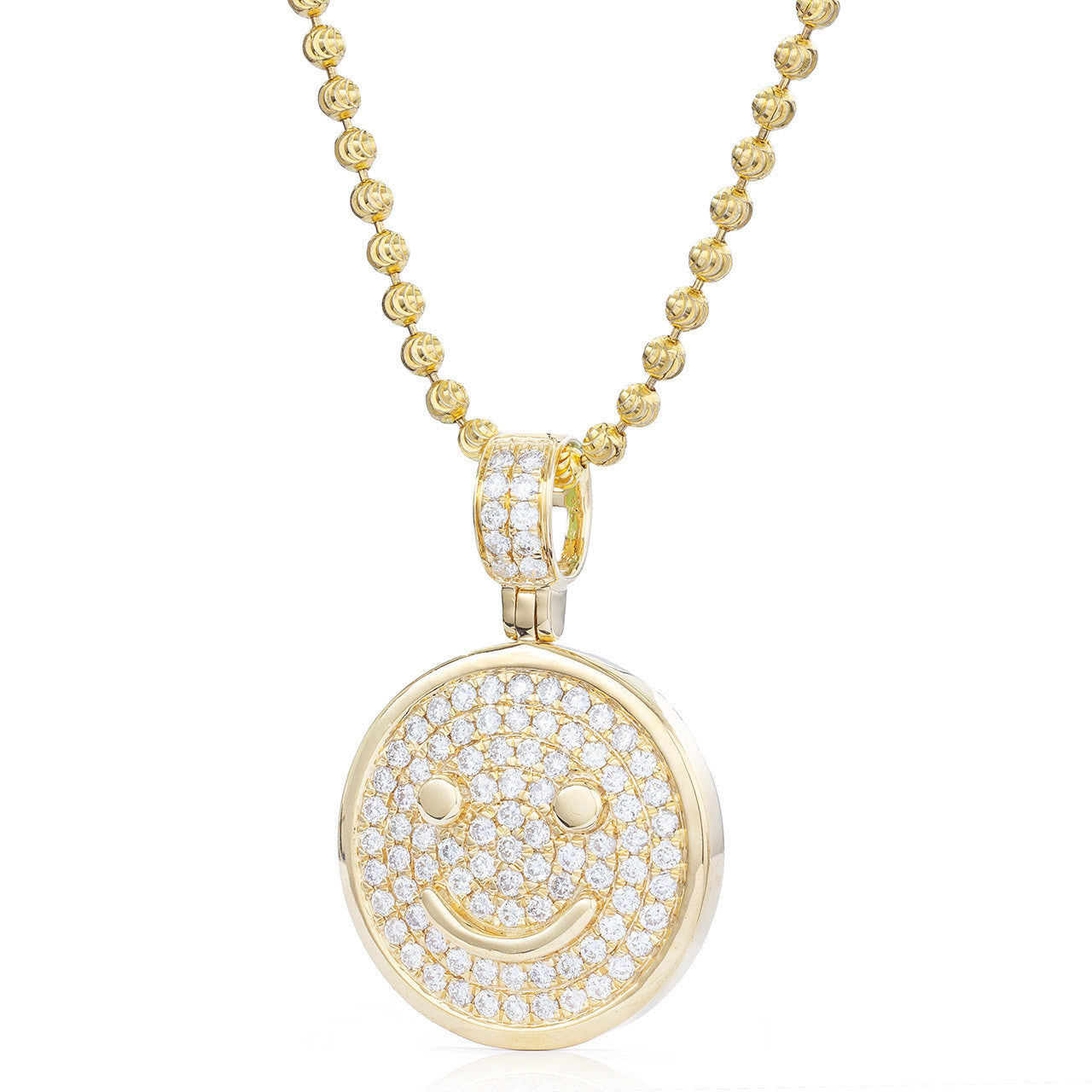 14kt Yellow Gold Diamond Smiley Pendant – SHYNE JEWELERS
