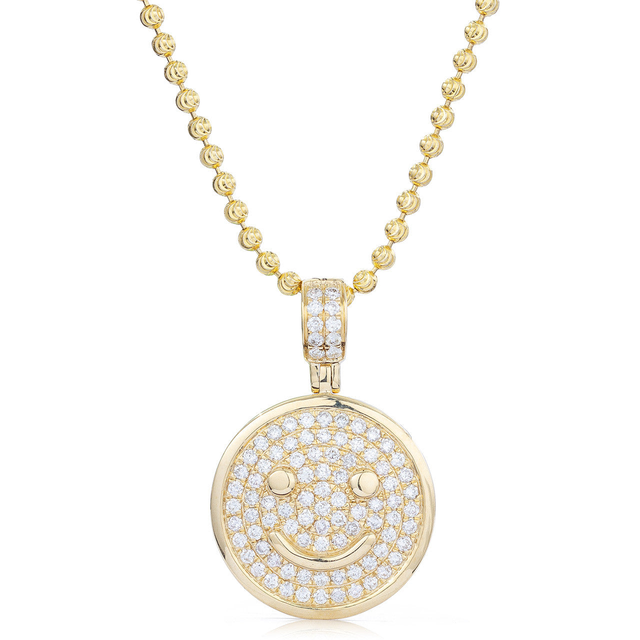 14kt Yellow Gold Diamond Smiley Pendant – SHYNE JEWELERS
