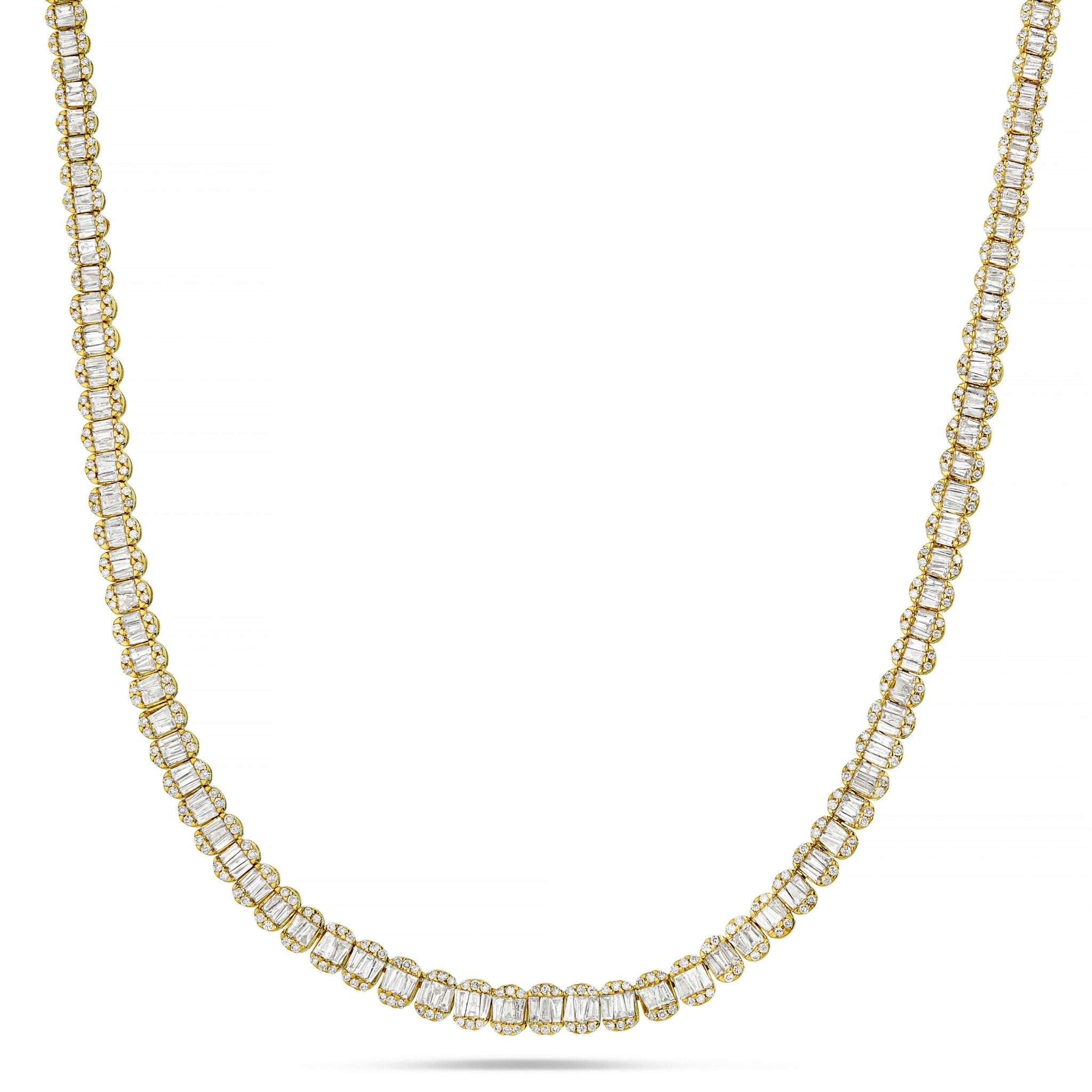 14K Gold 19.4ctw Baguette Diamond Chain – Shyne Jewelers™