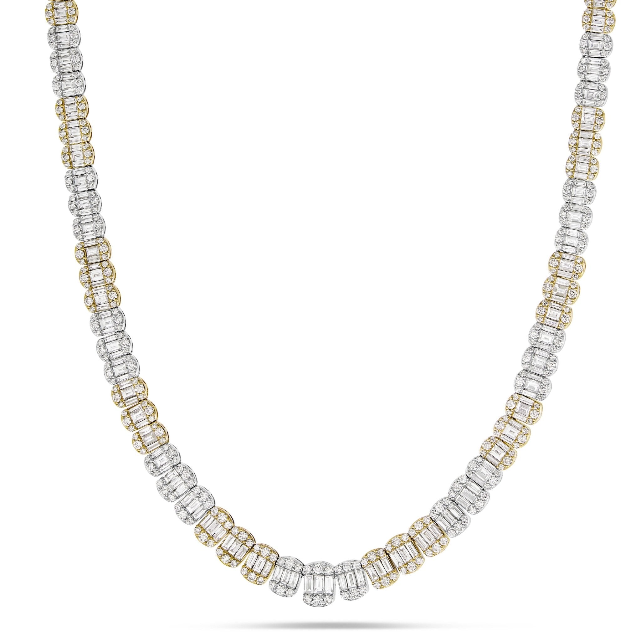 14K Two Tone 31.86ctw Baguette Diamond Chain – SHYNE JEWELERS