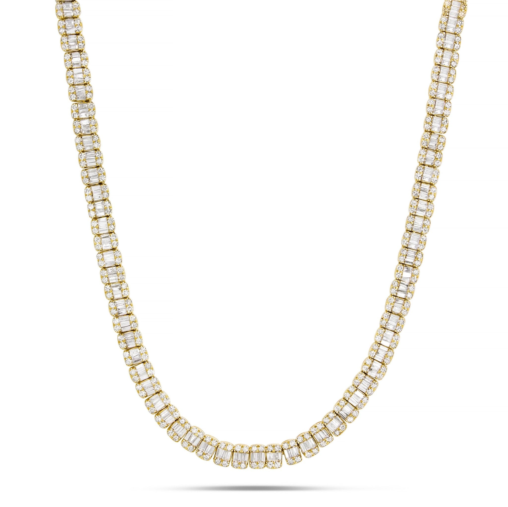 14K Gold 21.5ctw Baguette Diamond Chain – SHYNE JEWELERS