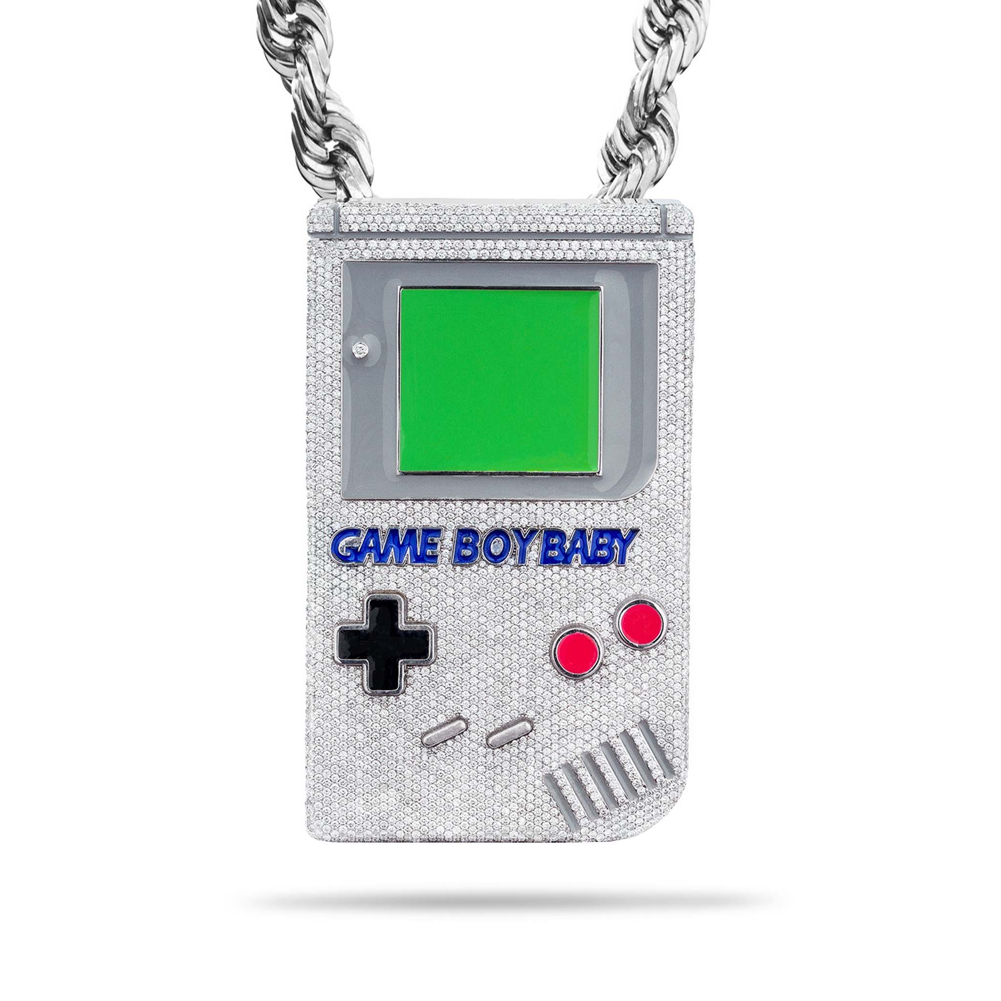 Custom Diamond & Enamel Game Boy Pendant – SHYNE JEWELERS