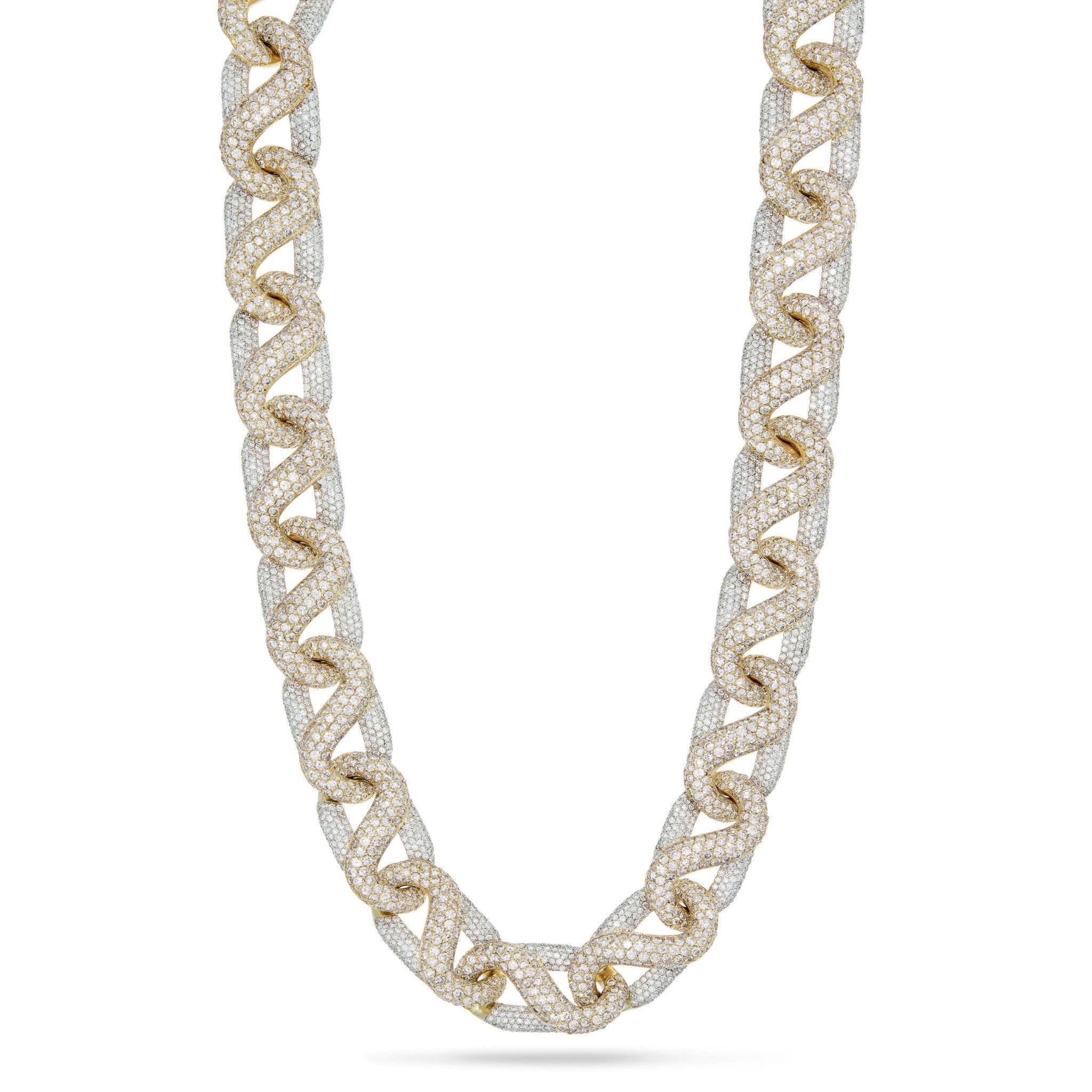 Custom 10K Two Tone 55ctw Diamond Infinity Link Cuban Chain – Shyne ...