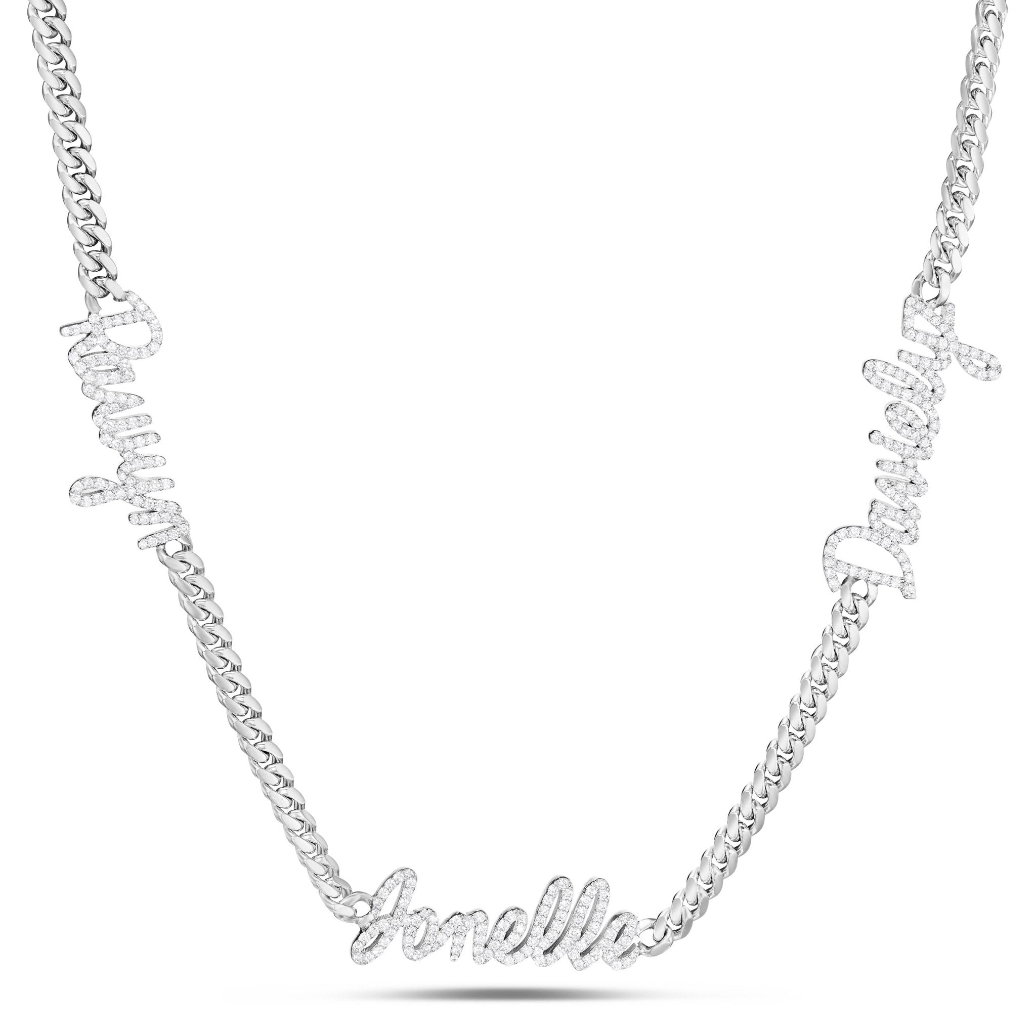 Custom Three Name Diamond Chain – SHYNE JEWELERS