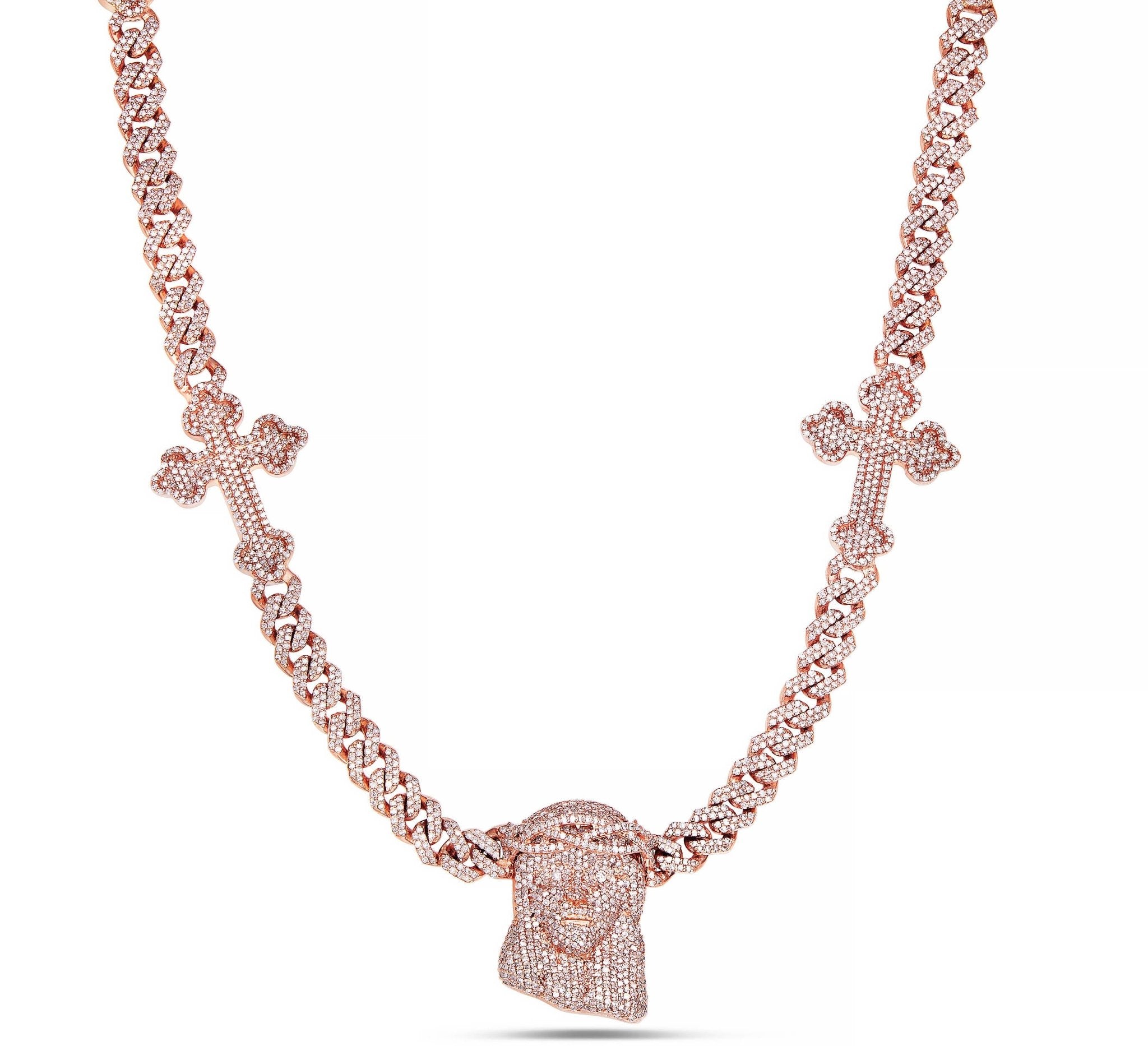 Diamond Cuban Chain with Religious Symbols – SHYNE JEWELERS