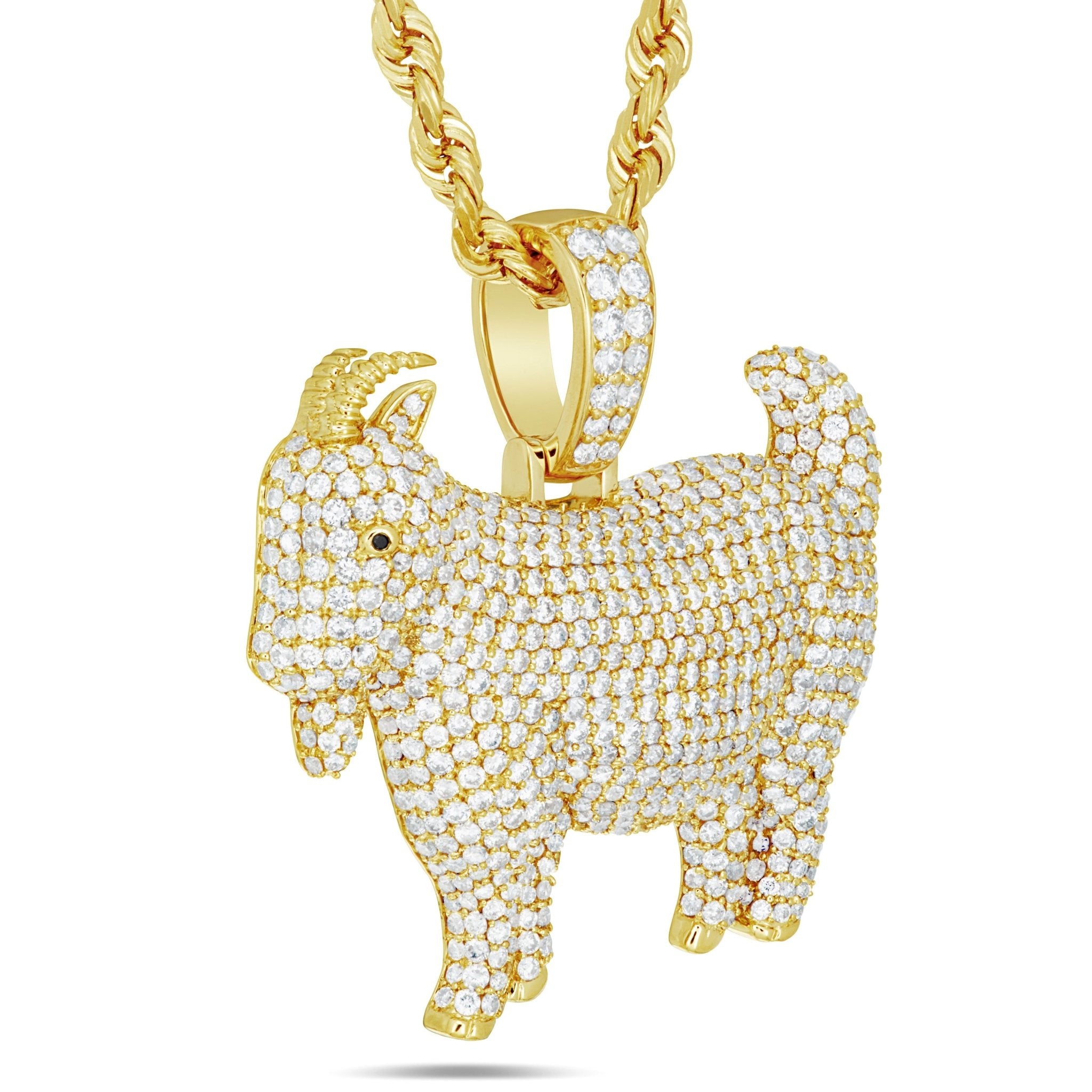 14k Yellow Gold 4.75ct Diamond Goat Pendant – SHYNE JEWELERS