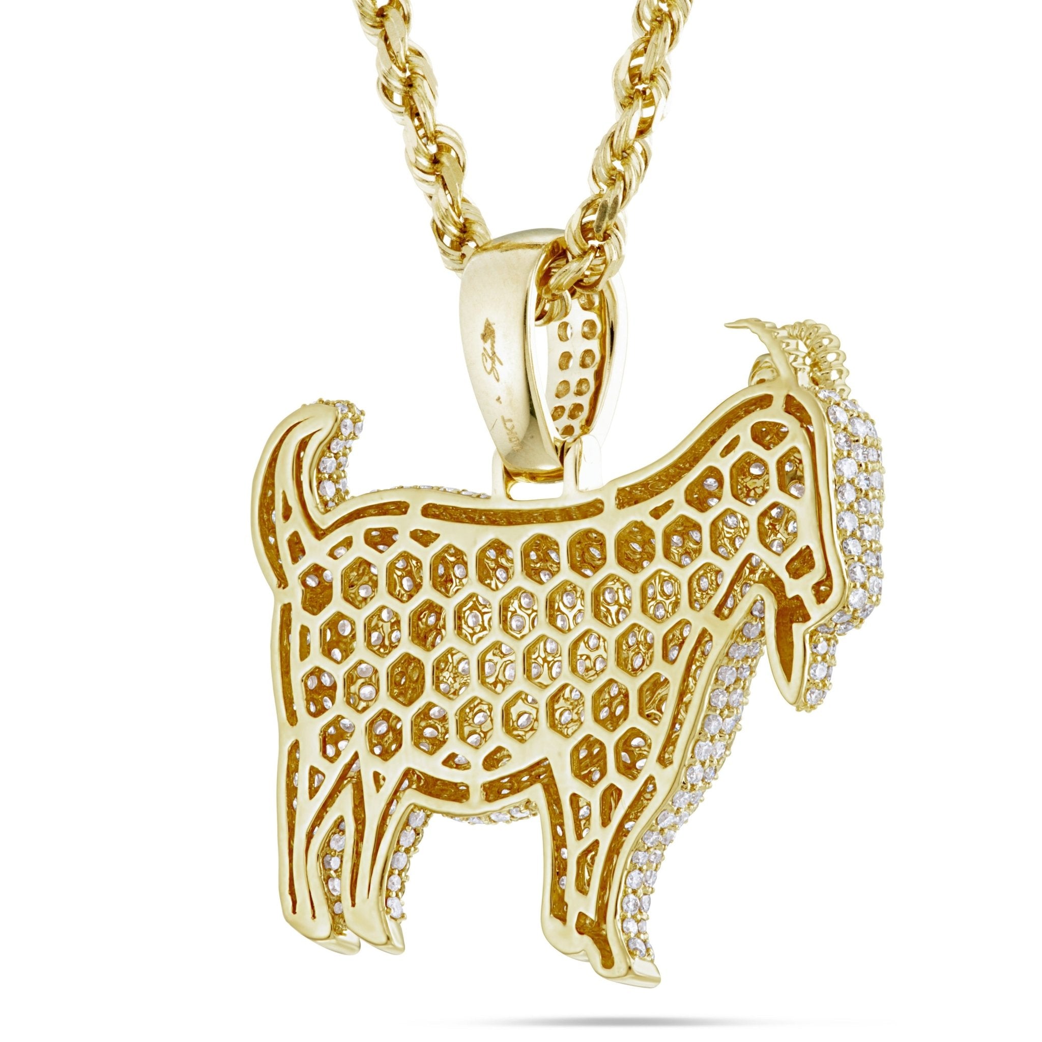 14k Yellow Gold 4.75ct Diamond Goat Pendant – SHYNE JEWELERS