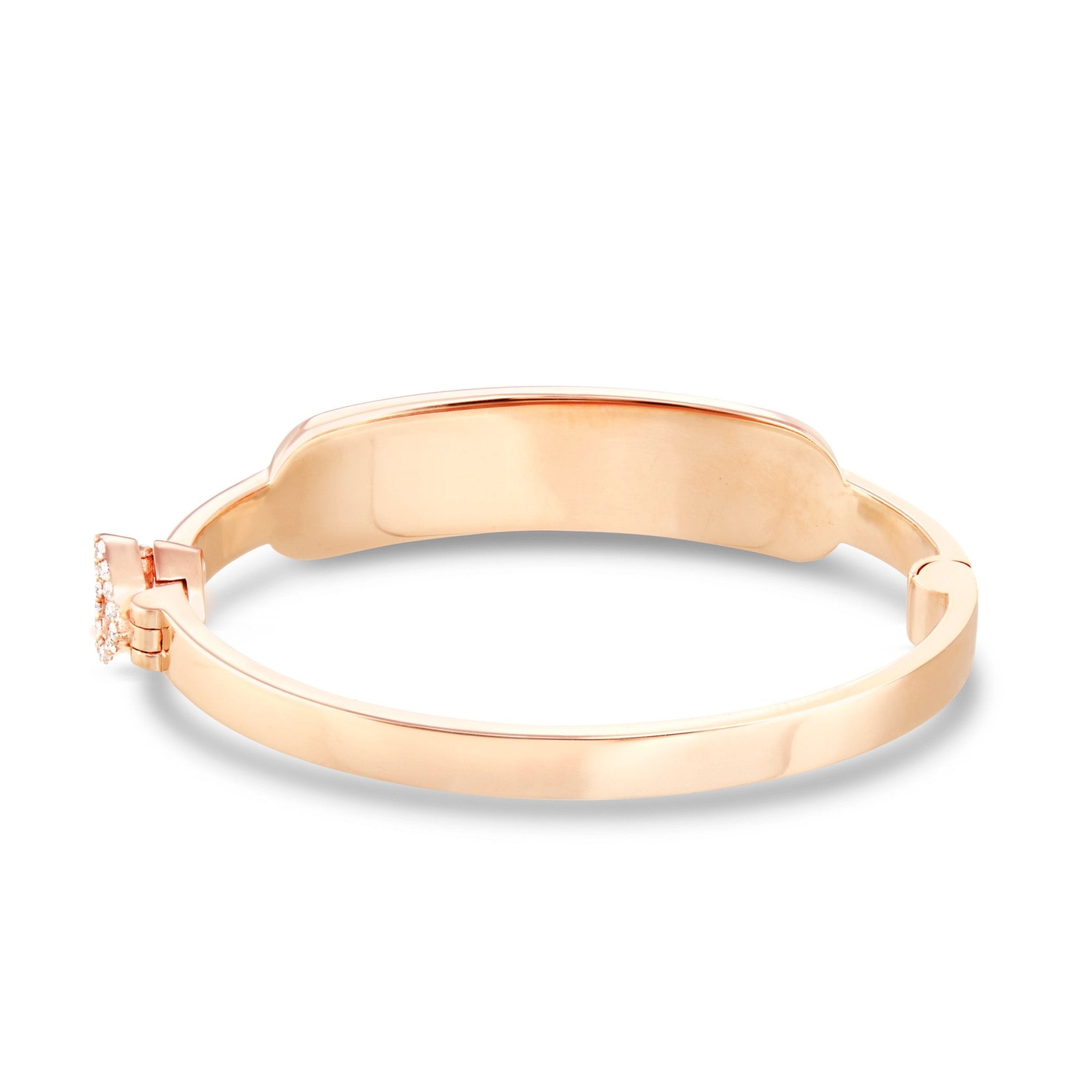 14K Gold 0.45ct Engravable Diamond Rectangle Baby Bangle – SHYNE JEWELERS