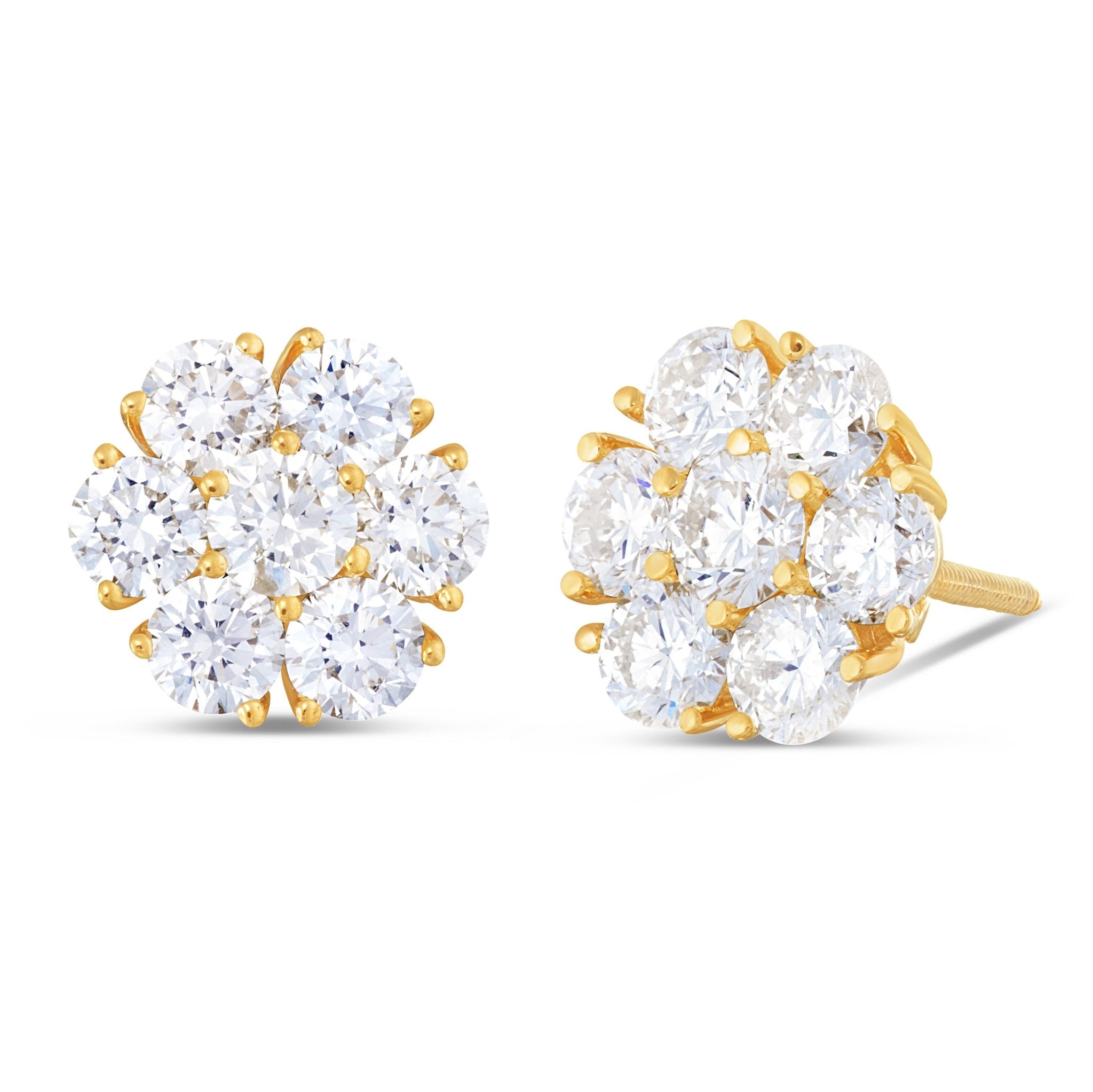 14K Gold Shyne Collection 10pt Diamond Flower Studs – SHYNE JEWELERS
